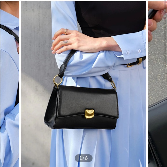 Commense | Bags | Commense Black And Gold Shoulder Bag | Poshmark